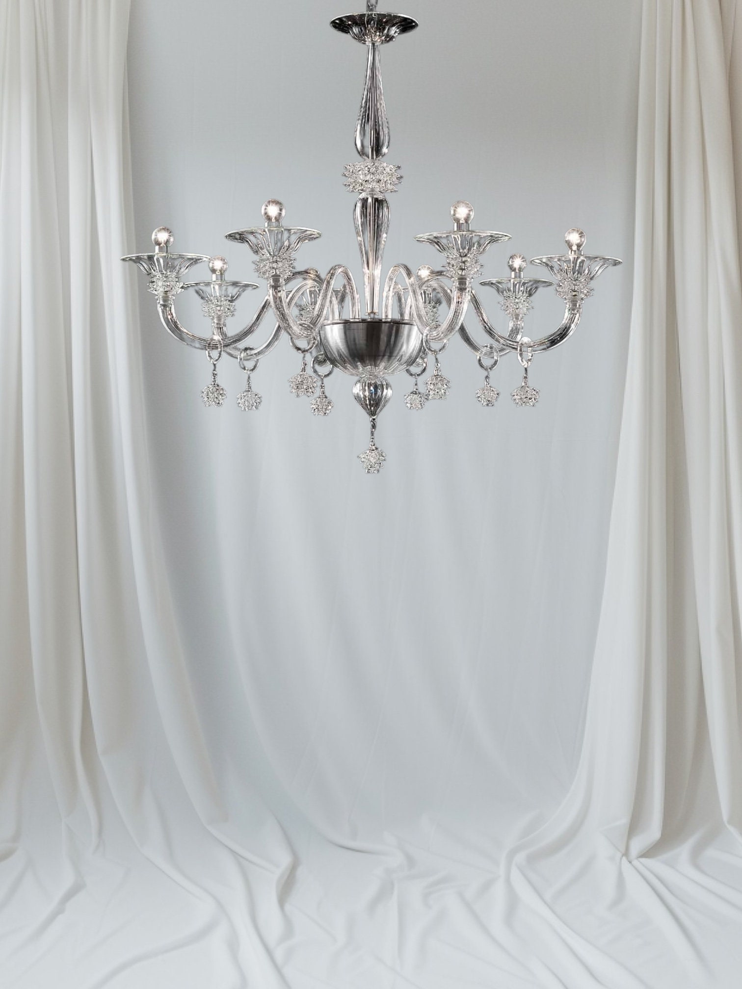 Luxury Clear Rostri Chandelier, Contemporary Murano Glass Lighting ...