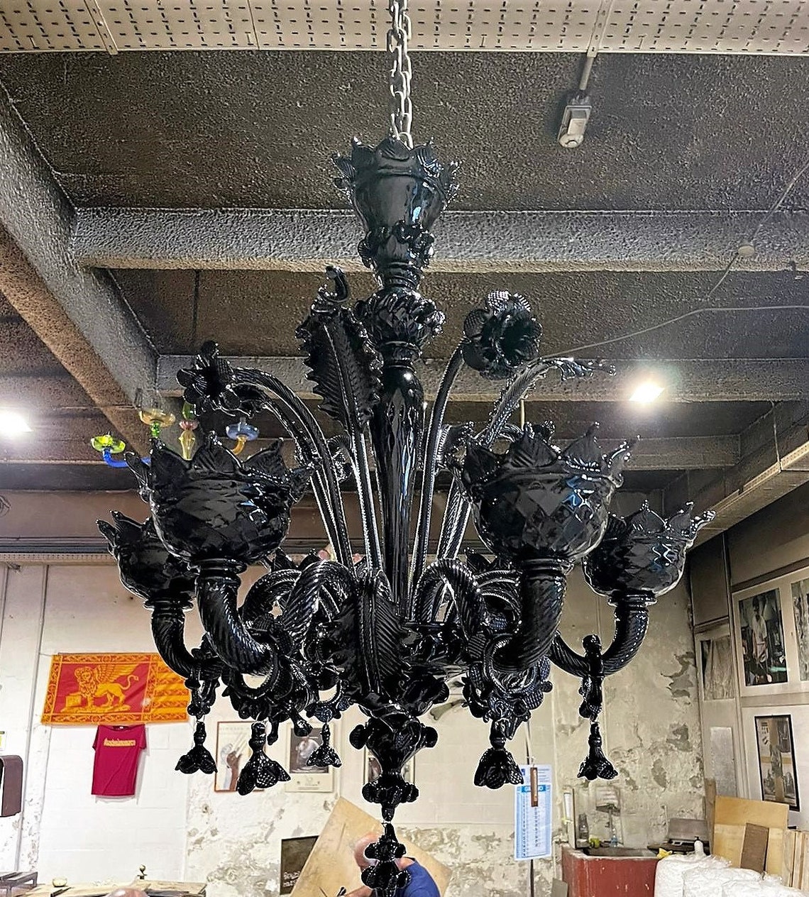 Gothic Chandelier, Black Murano Glass Chandelier, Victorian Classic ...