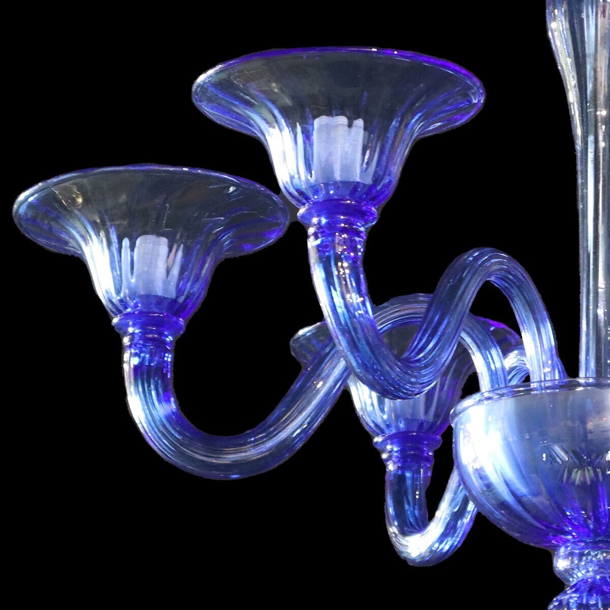 Blue Murano Glass Chandelier, Custom Chandelier, Contemporary Glass ...