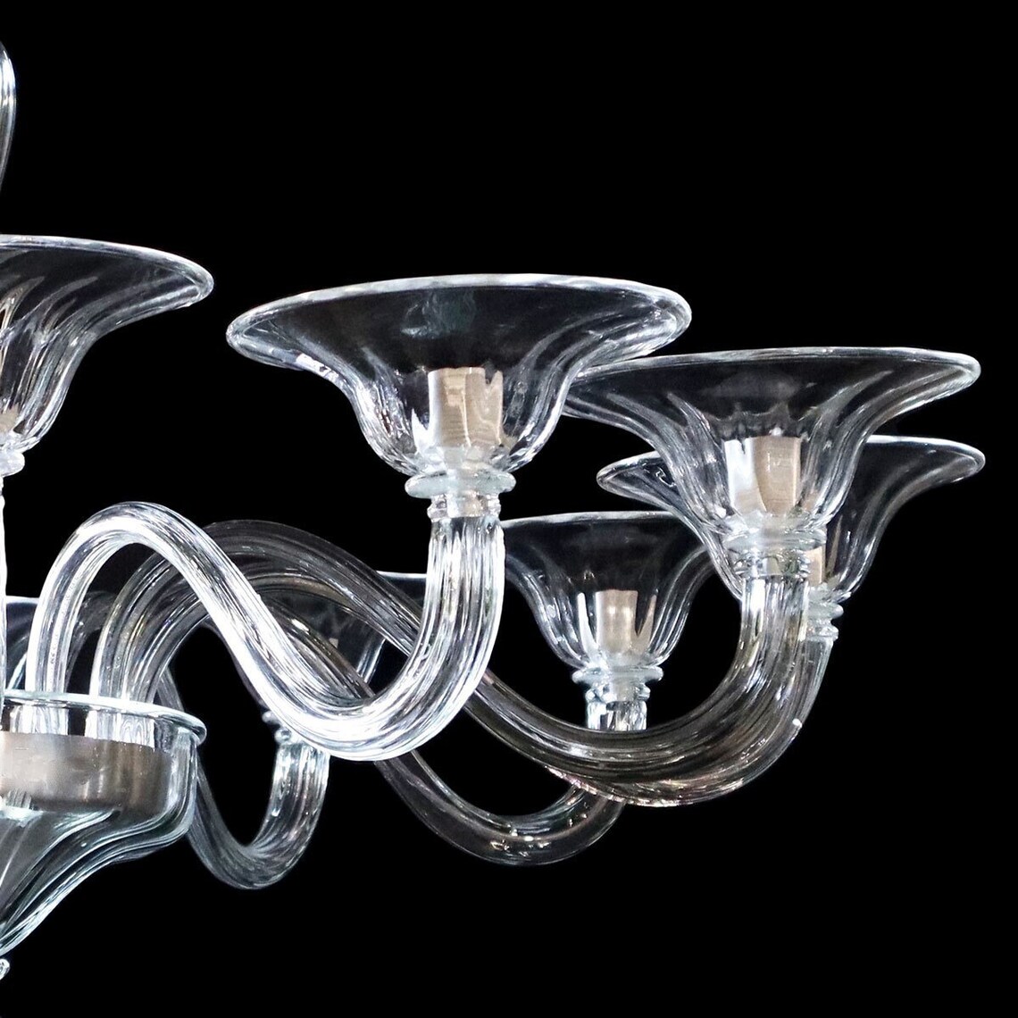 Clear Glass Chandelier With 12 Lights, Custom Chandelier Lighting ...