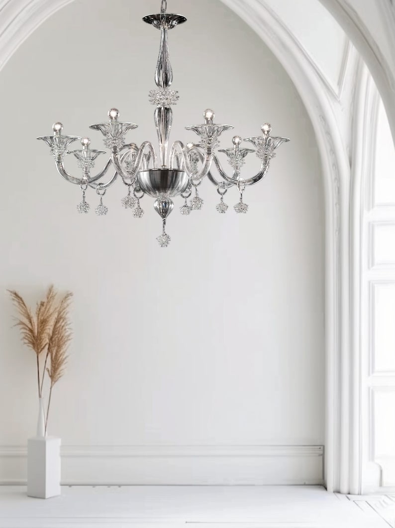 Luxury Clear Rostri Chandelier, Contemporary Murano Glass Lighting ...