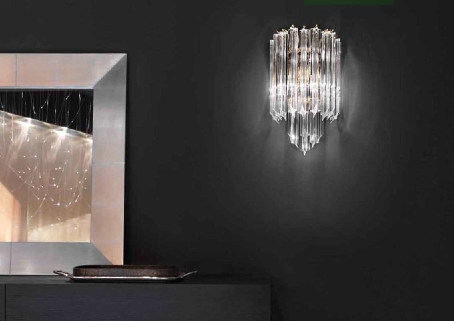 Italian Glass Venini Prism Sconce, Venetian Glass Sconce, Tronchi ...