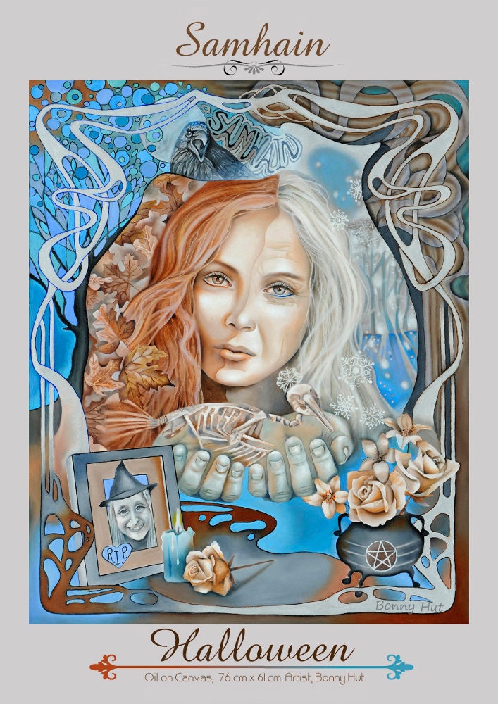 Samhain Wall Art Wheel of the Year Poster Wiccan Art Print - Etsy