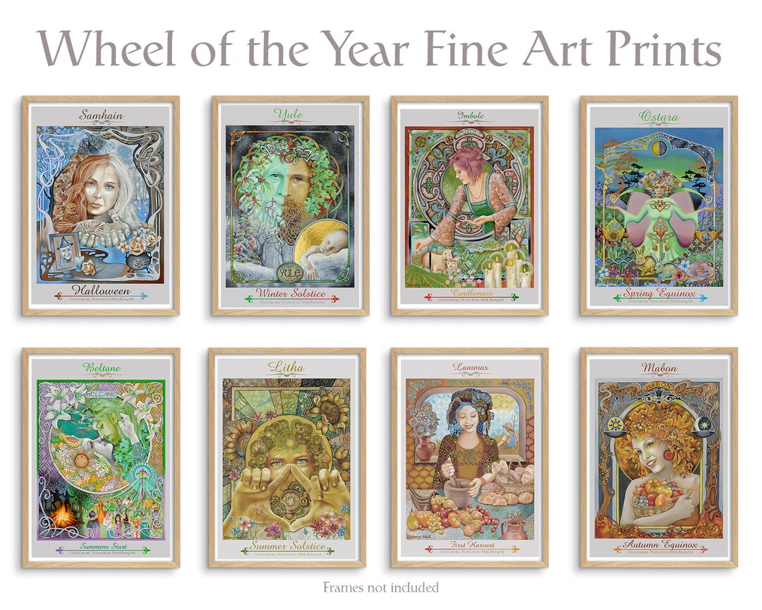 A4 Wiccan Wheel of the Year Wiccan Altar Prints Pagan Sabbat Art ...