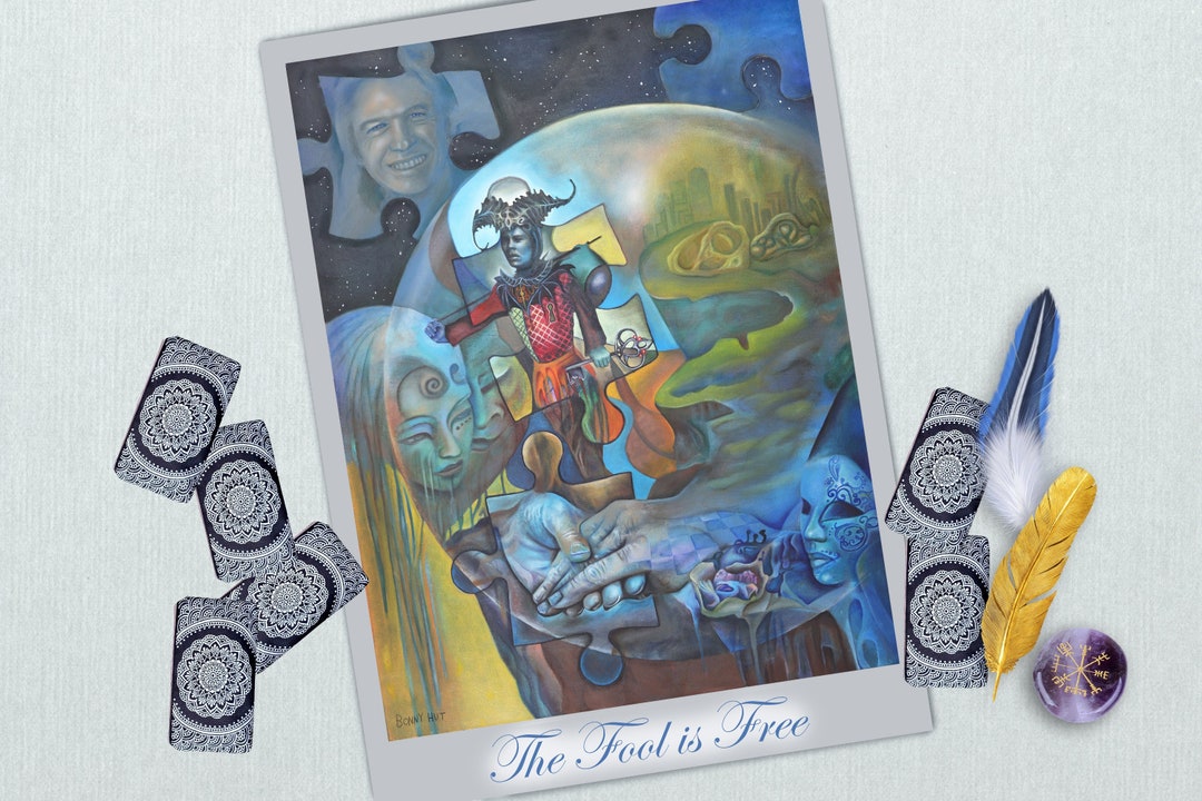 A3 the Fool Tarot Art Print, Major Arcana Esoteric Celestial Jester ...