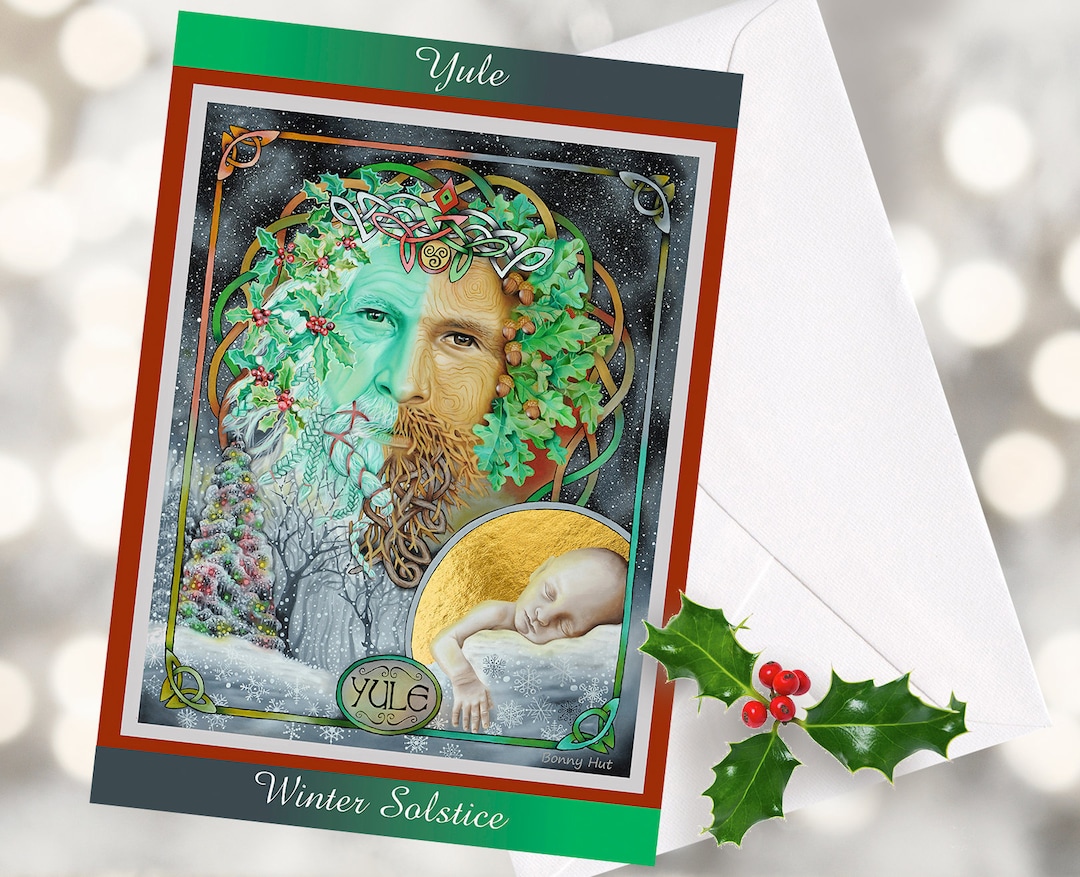 Yule Cards, Winter Solstice Art, Yuletide Gifts, Pagan Yule Cards ...