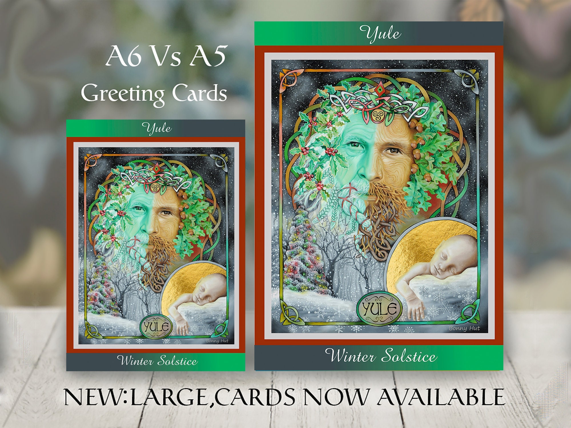 Yule Cards, Winter Solstice Art, Yuletide Gifts, Pagan Yule Cards ...