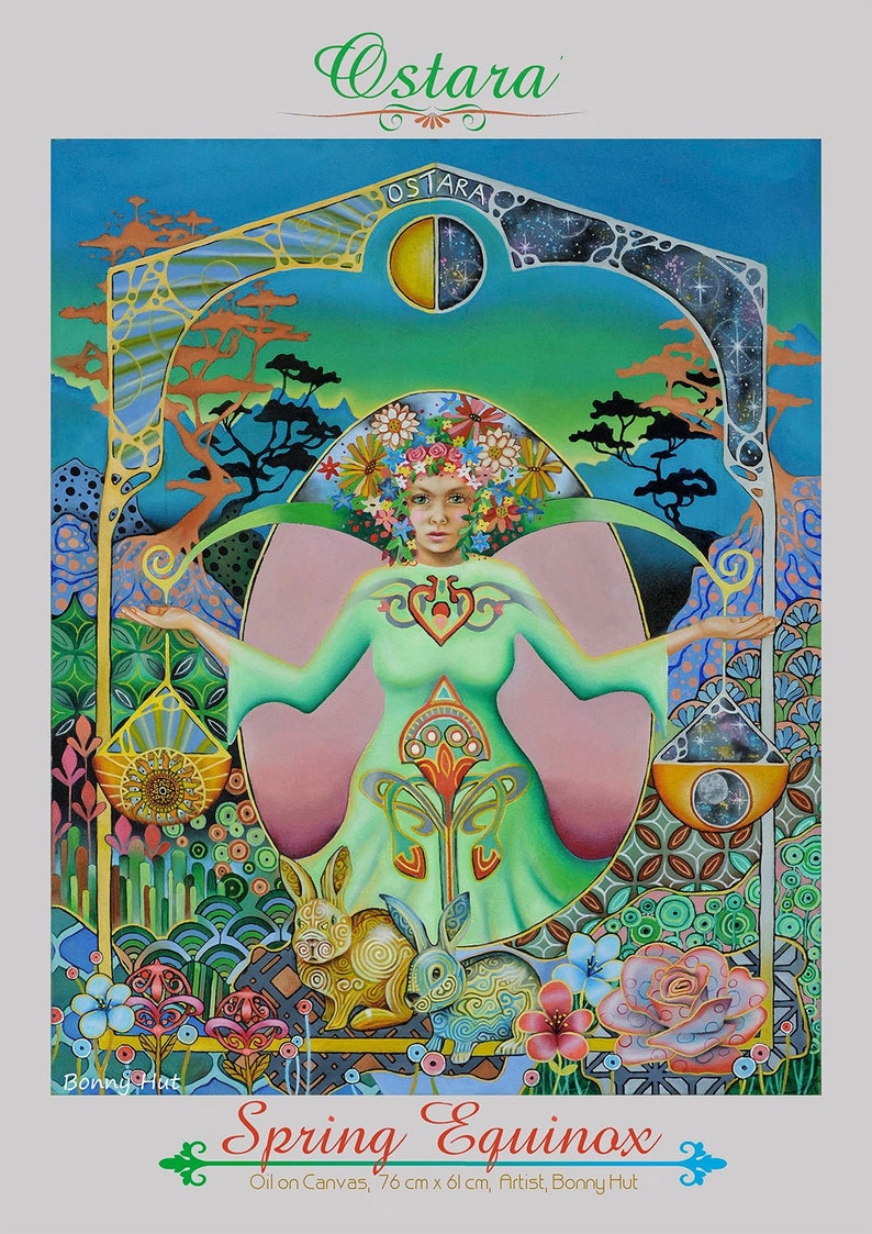 Ostara Altar Print Spring Equinox Pagan Art Wiccan Wheel - Etsy UK