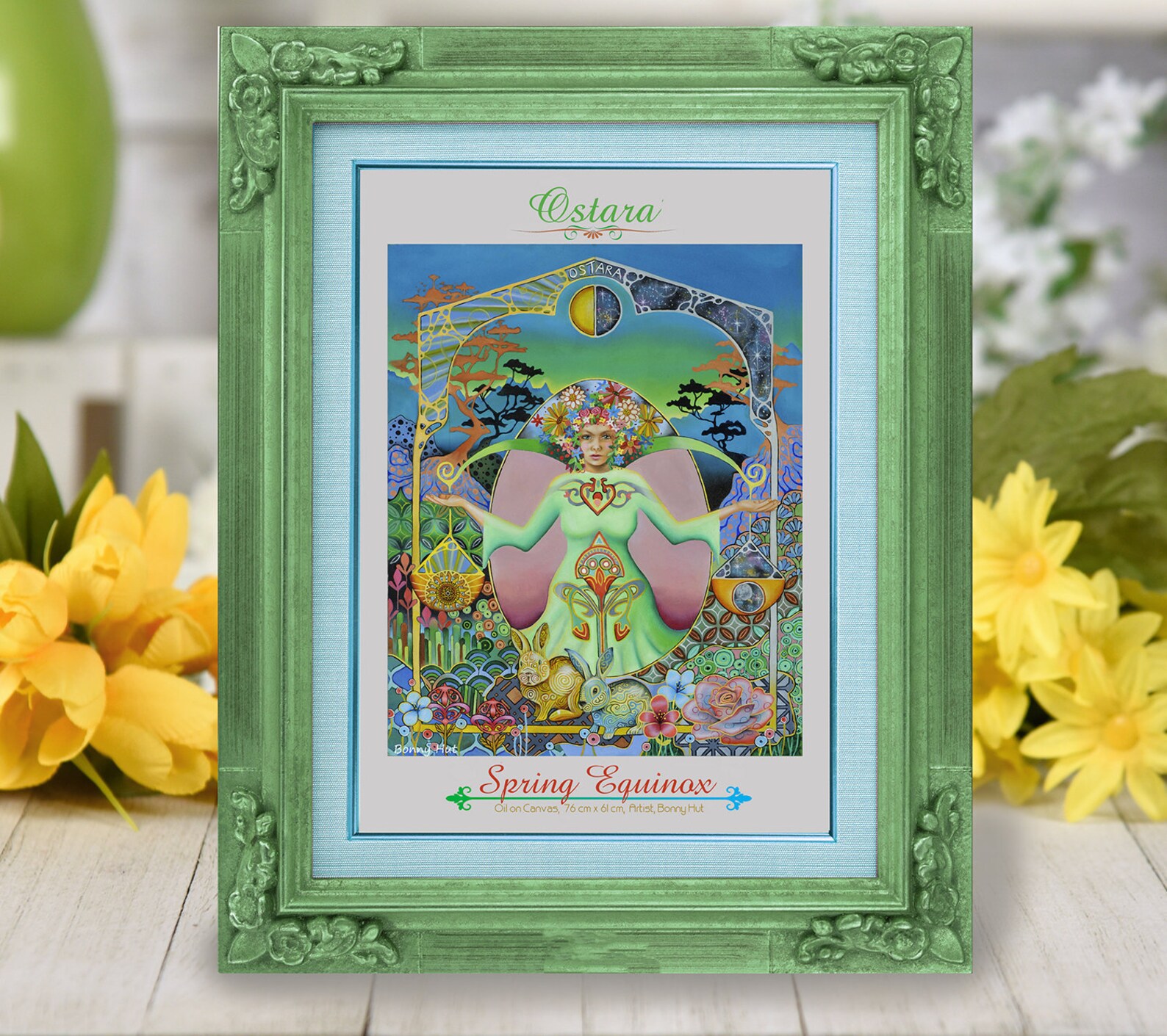 Ostara Altar Print Spring Equinox Pagan Art Wiccan Wheel - Etsy