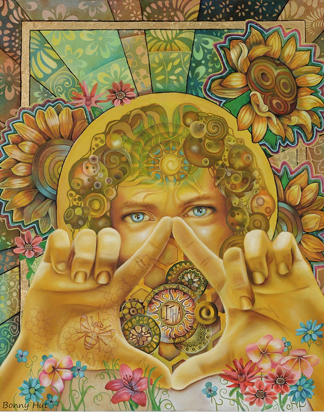 Litha Summer Solstice Magical Art Boho Wall Art Pagan Altar Print Wiccan Sabbat Art Print