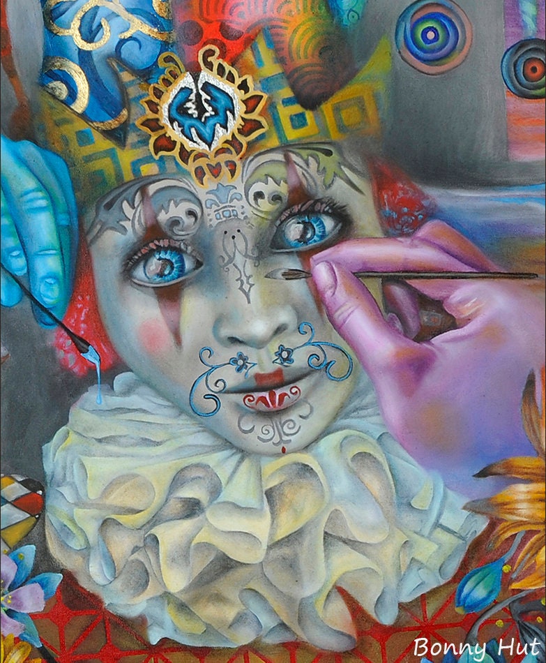 Jester Cirque Surreal Art Print Visionary Art Activist - Etsy