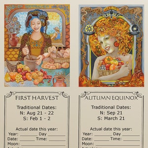 Astrological Wiccan Wheel of the Year Pagan Calendar and or Witches ...