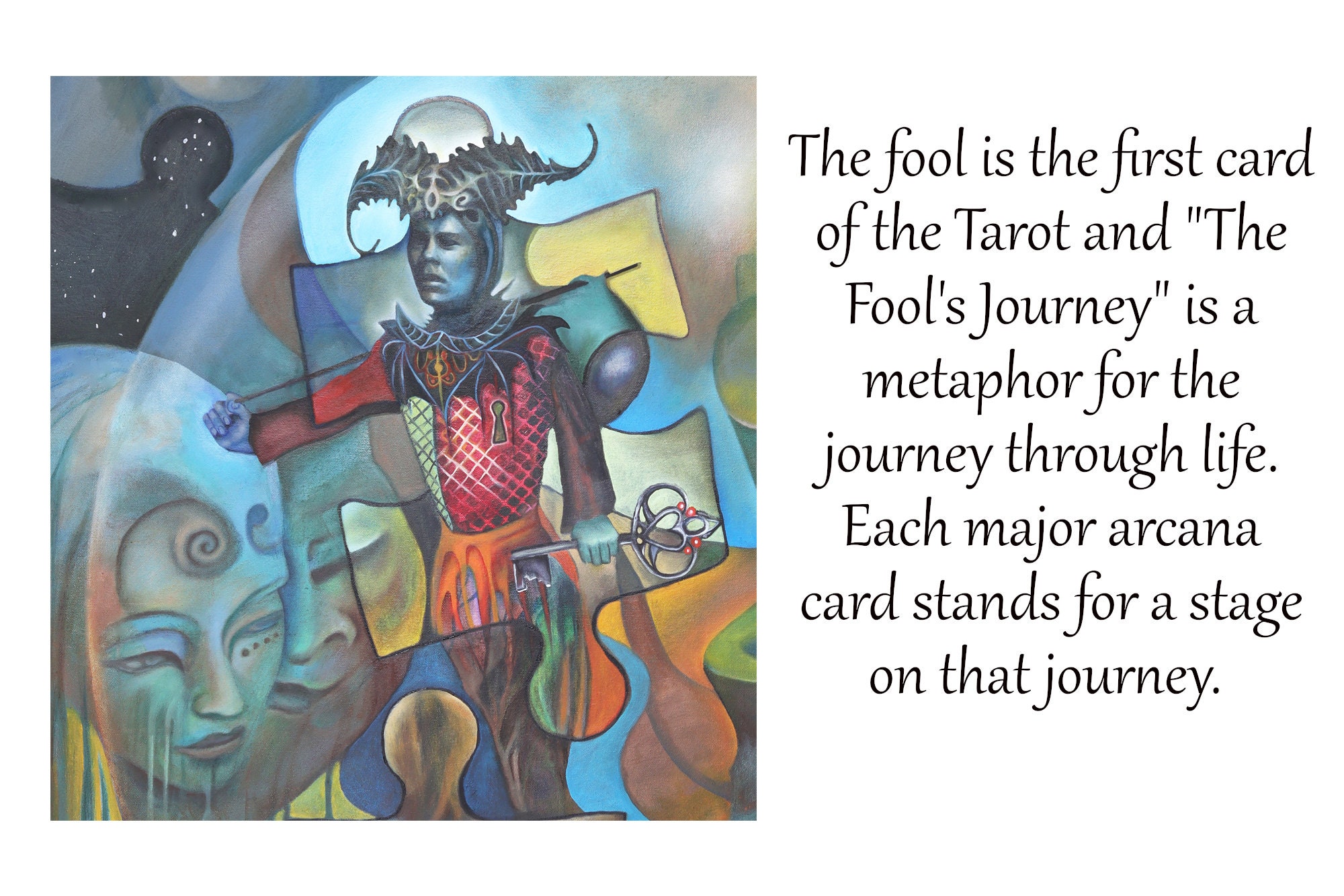 A3 the Fool Tarot Art Print, Major Arcana Esoteric Celestial Jester ...