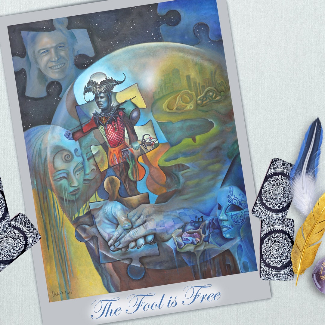 A3 the Fool Tarot Art Print, Major Arcana Esoteric Celestial Jester ...