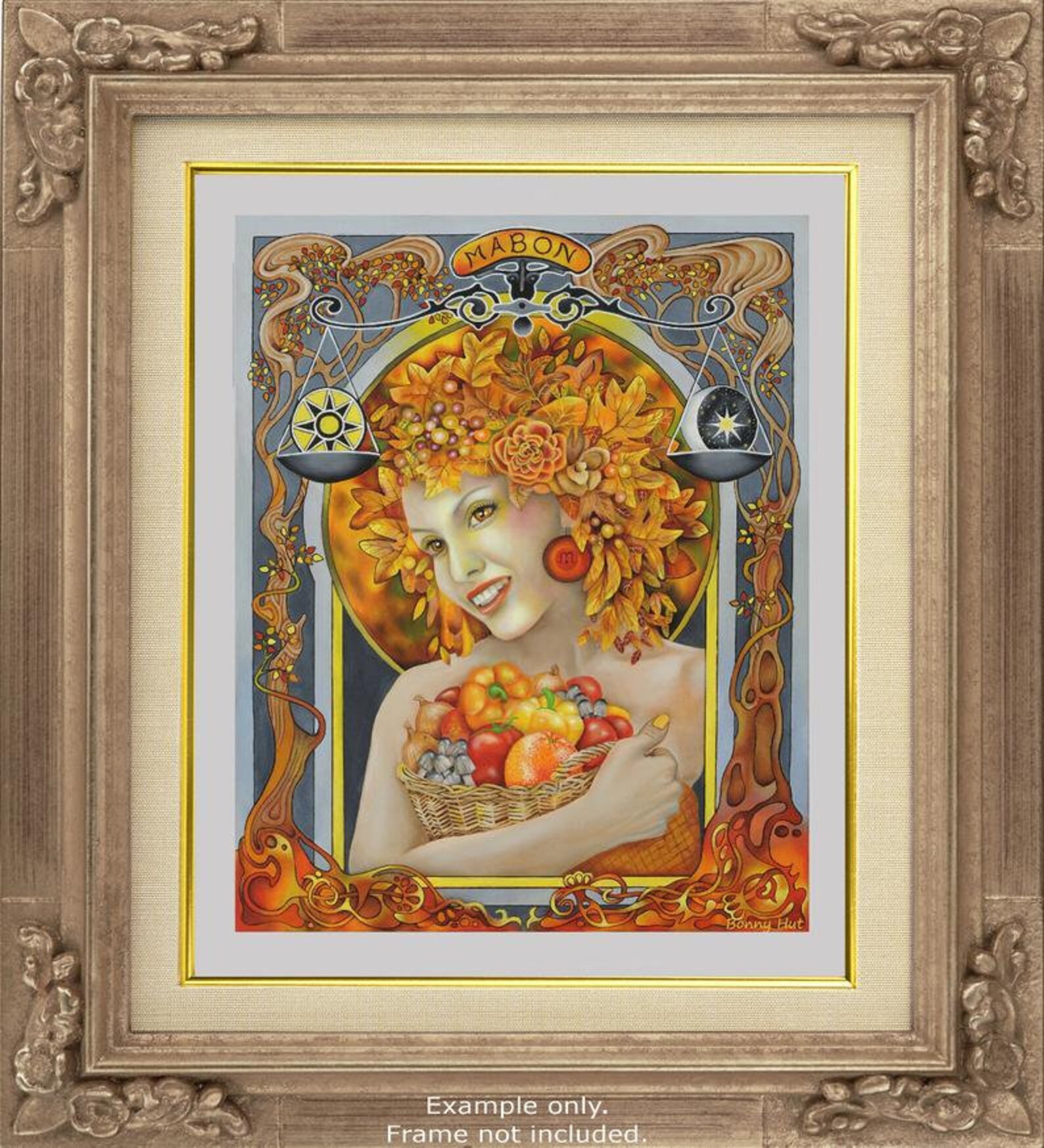 Autumn Equinox Mabon Art, Art Nouveau Pagan Sabbat, Wiccan Altar Print ...