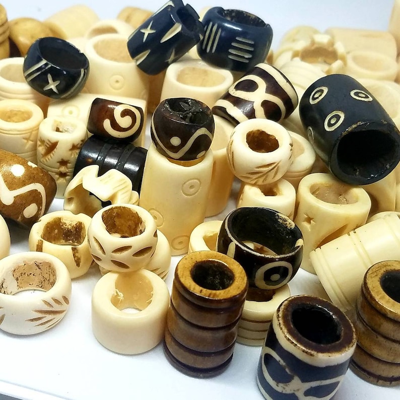 Dread Bead Set Dreadlock Beads Bone Bead Hair Beads - Etsy