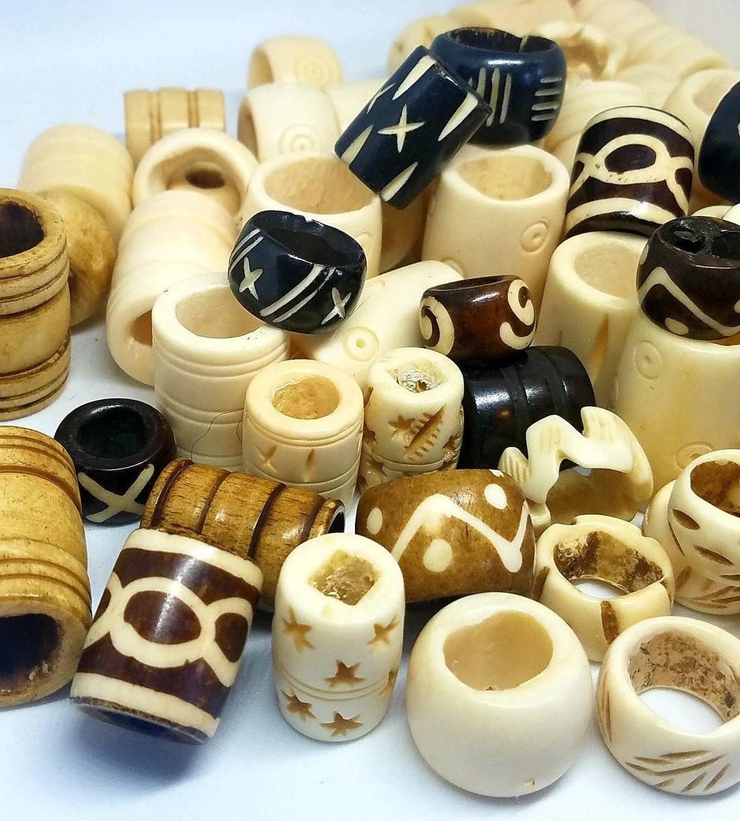 Dread Bead Set, Dreadlock Beads, Bone Bead, Hair Beads, Dreadlocks ...
