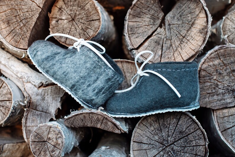 Felted Wool Slippers for Kids, Wool Baby Slippers, Handmade Slippers ...