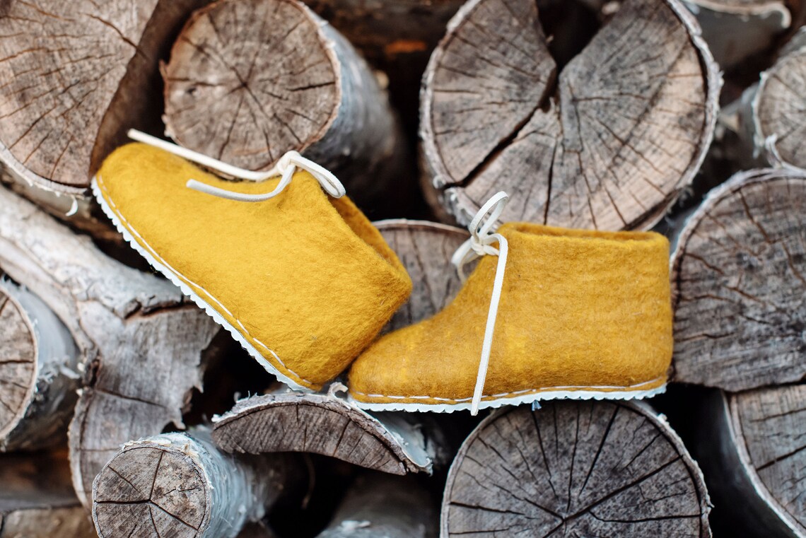 Felted Wool Slippers for Kids Wool Baby Slippers Handmade - Etsy