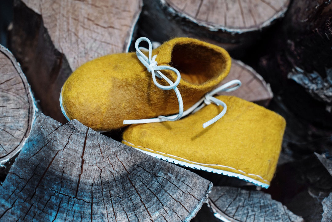 Felted Wool Slippers for Kids, Wool Baby Slippers, Handmade Slippers ...