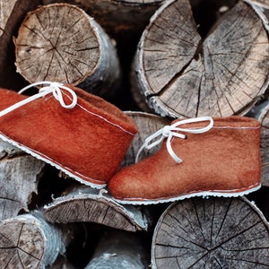 Felted Wool Slippers for Kids, Wool Baby Slippers, Handmade Slippers ...