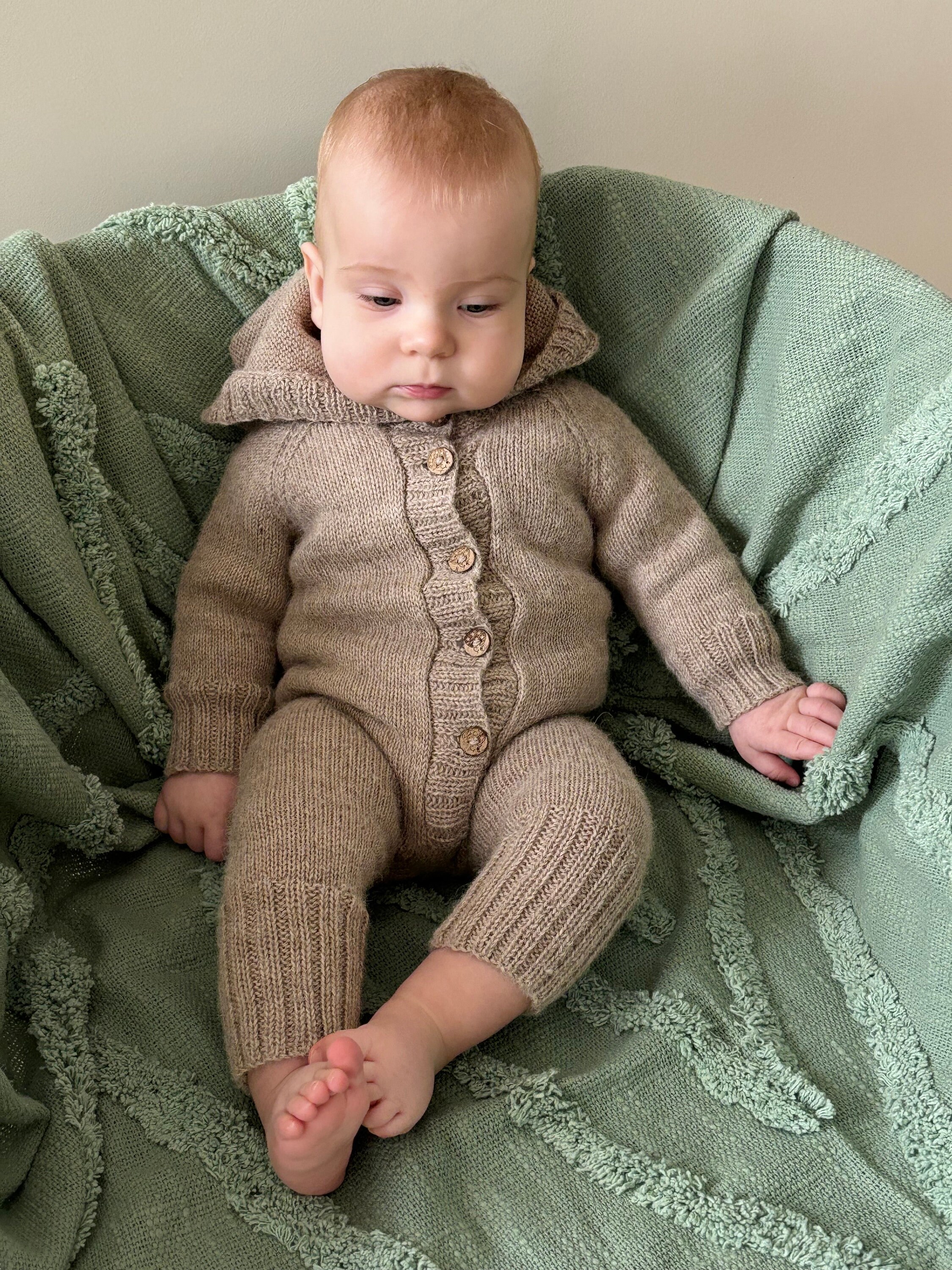 Knitted Romper Baby, Wool Coveralls for Toddler, Knit Baby Clothes ...