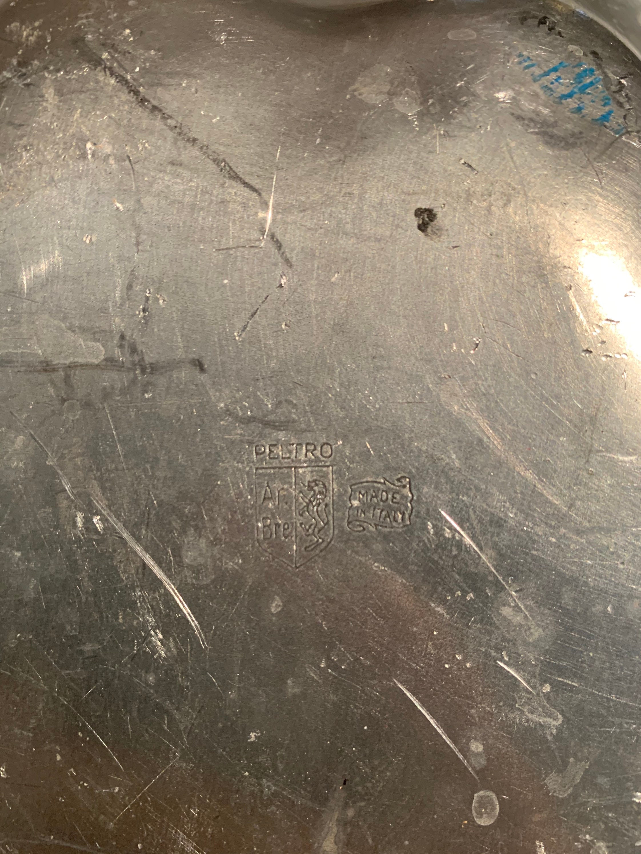 Vassoio peltro pewter candela lampada Vintage silver color argento ...