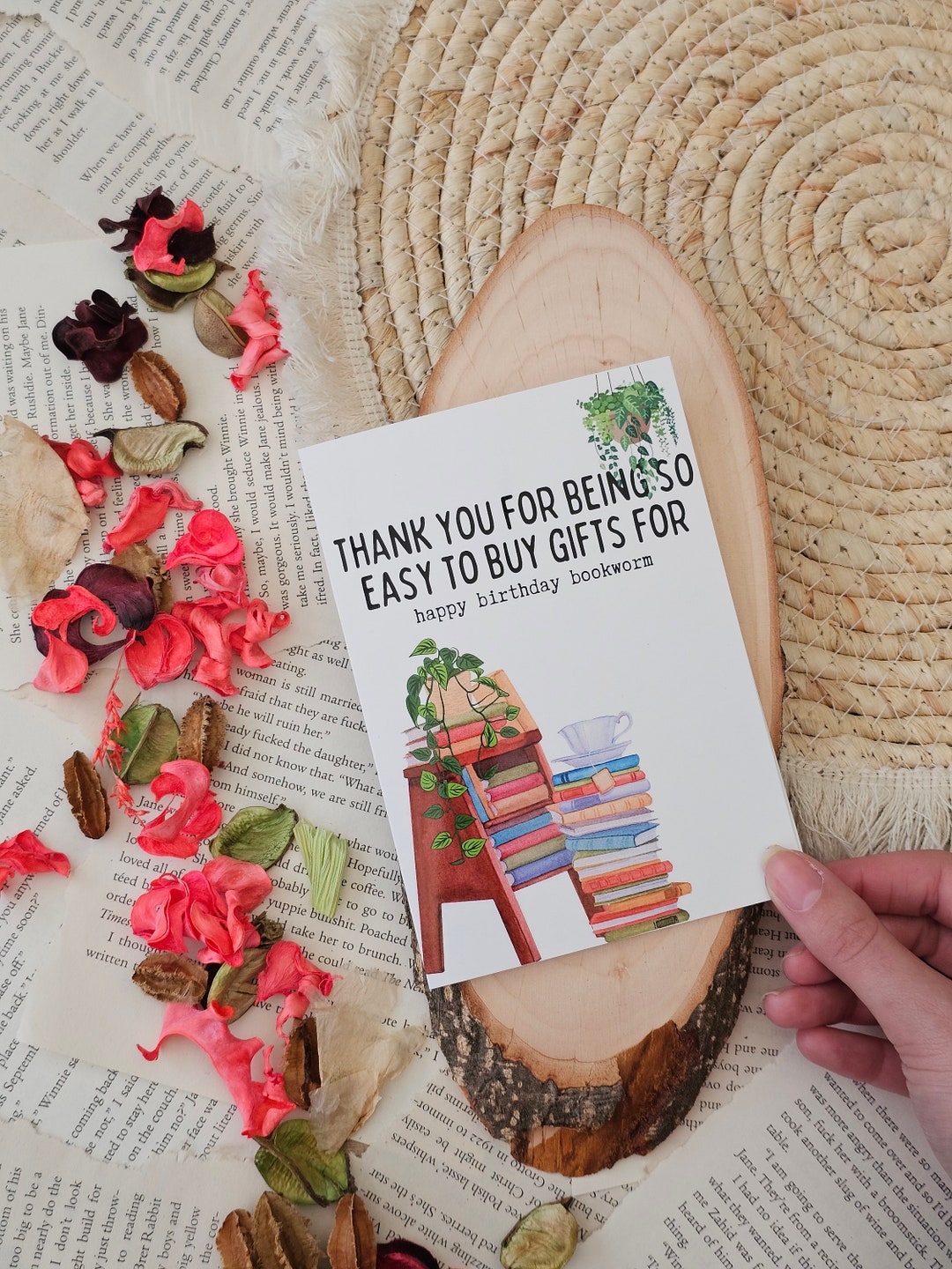 Bookworm Birthday Card || A6 || With Envelope || Bookdragonmarit - Etsy
