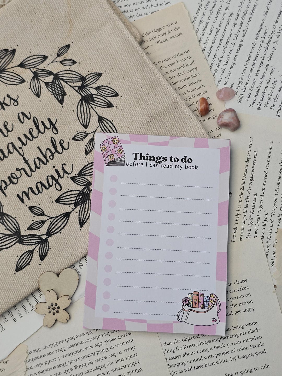 To Do Notepad Notepad to Do List Bookish Tear off A6 Bookdragonmarit - Etsy