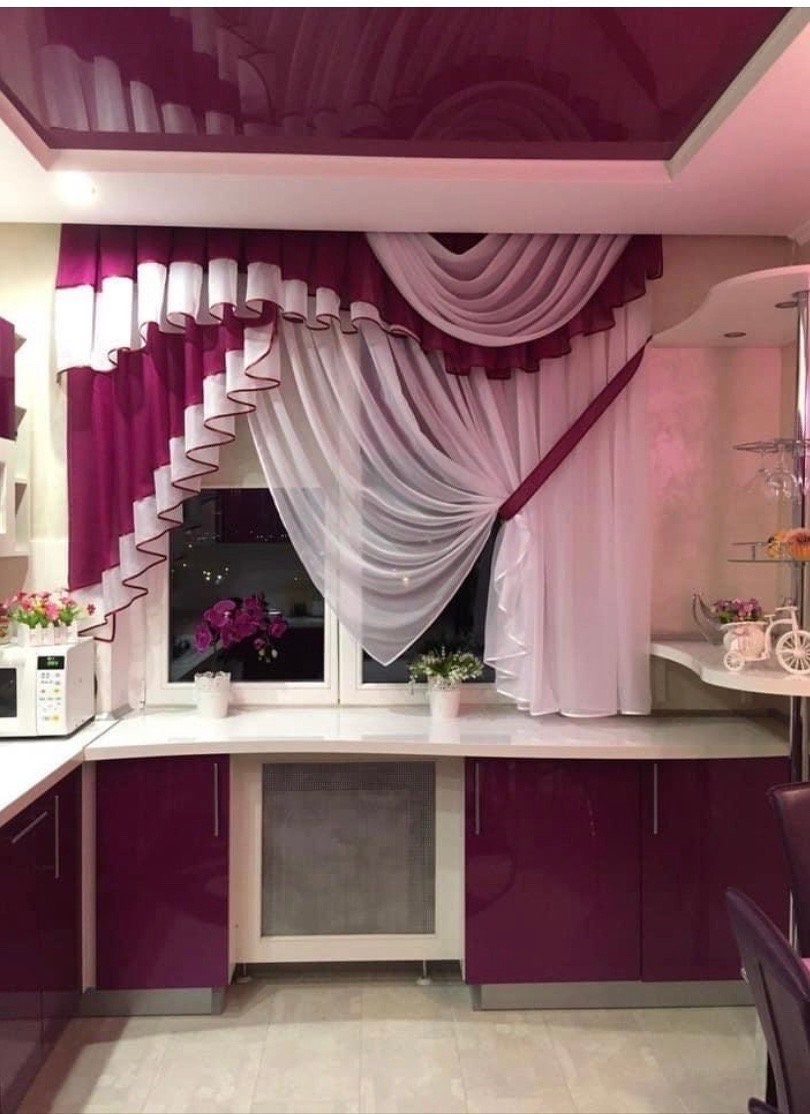 Kitchen Custom Curtains Set. Choose Your Color - Etsy