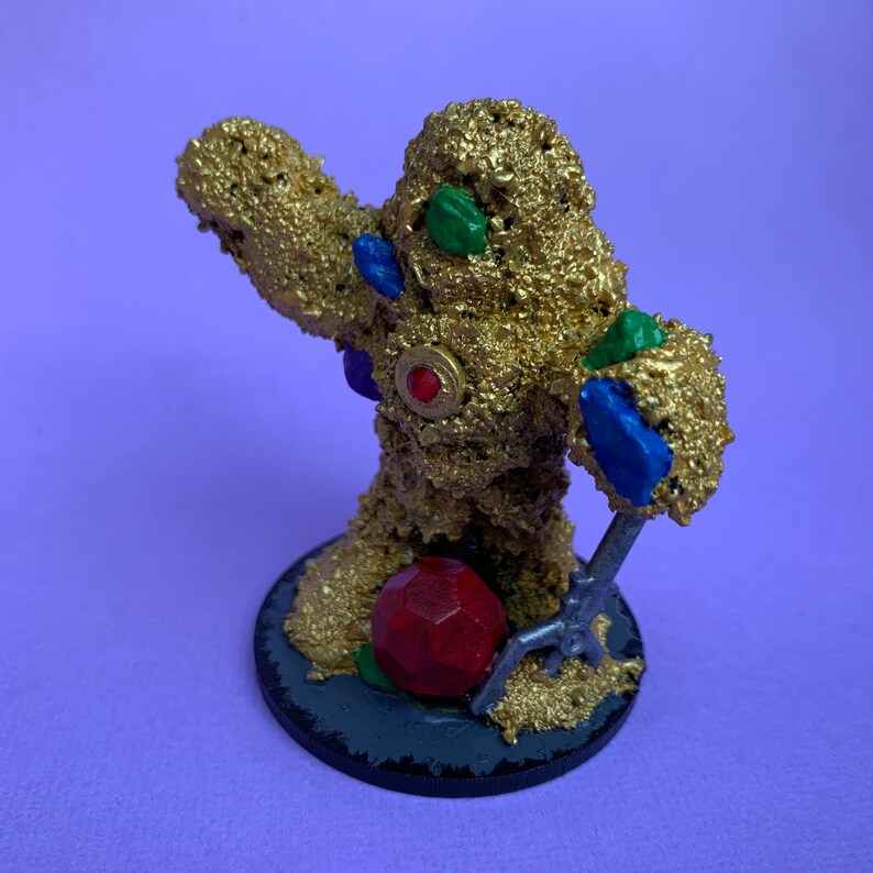 Gold Treasure Golem Elemental Miniature Hand Painted for DND | Etsy