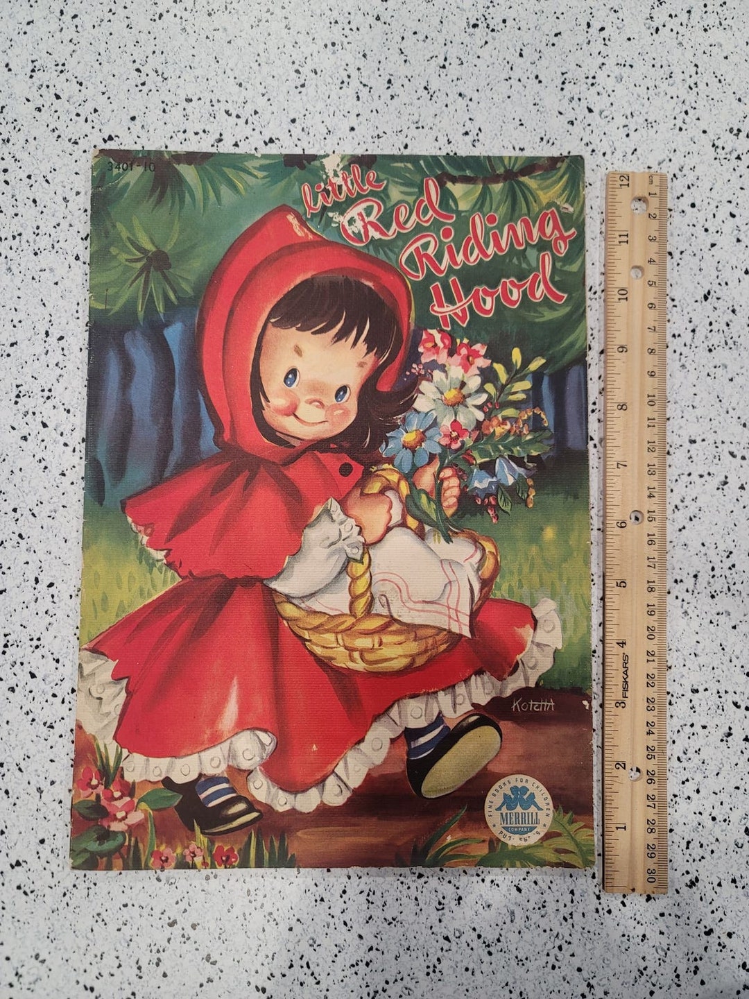 1949 Merrill Little Red Riding Hood Cloth Like Children's Picture Book ...