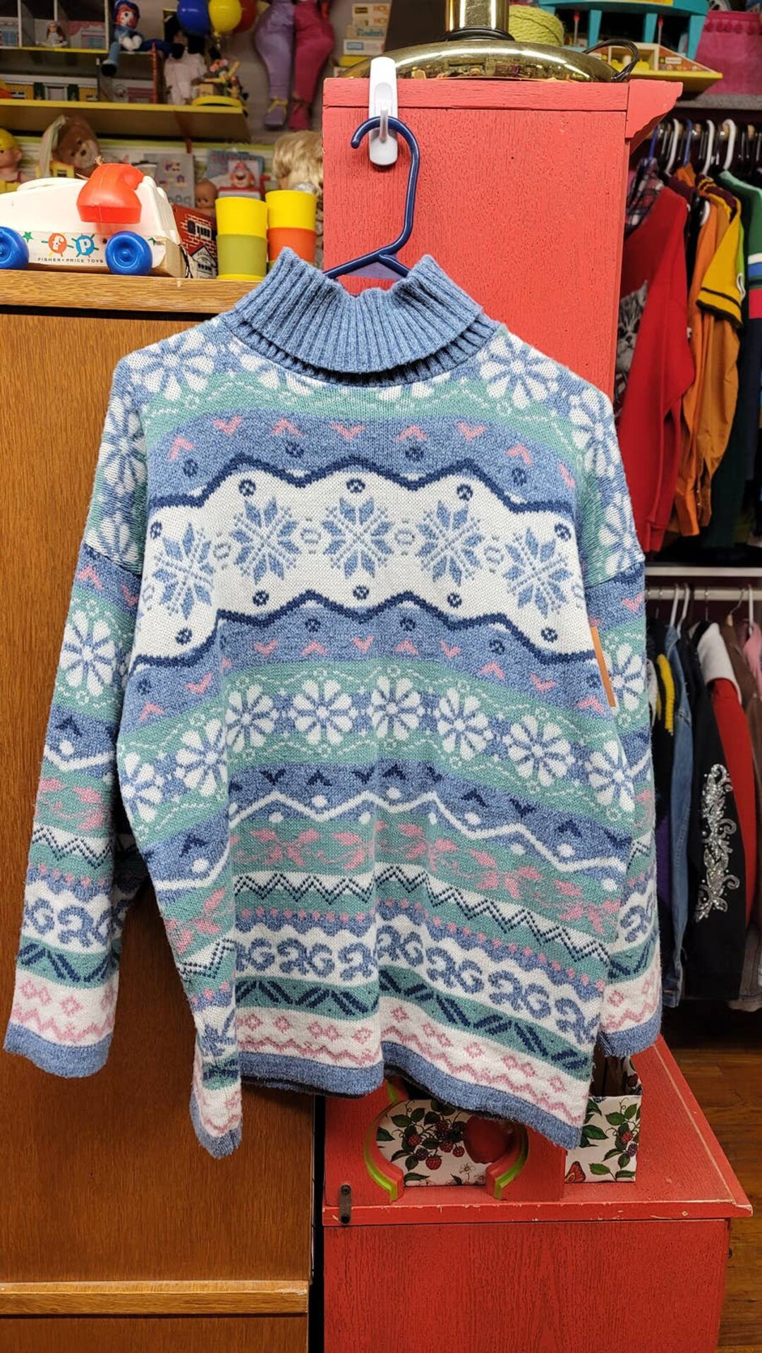 XL/XXL Vintage 90s Bugle Boys Snowflake Sweater - Etsy