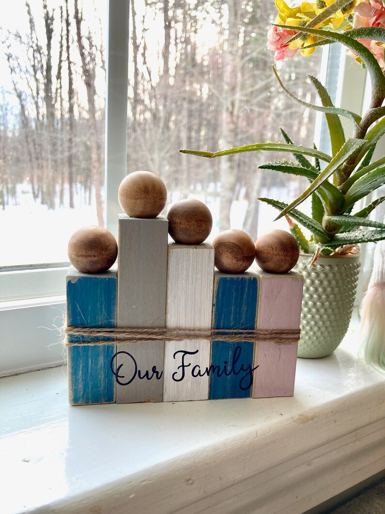 Custom Wood Family Personalized Block Family Wooden Family - Etsy