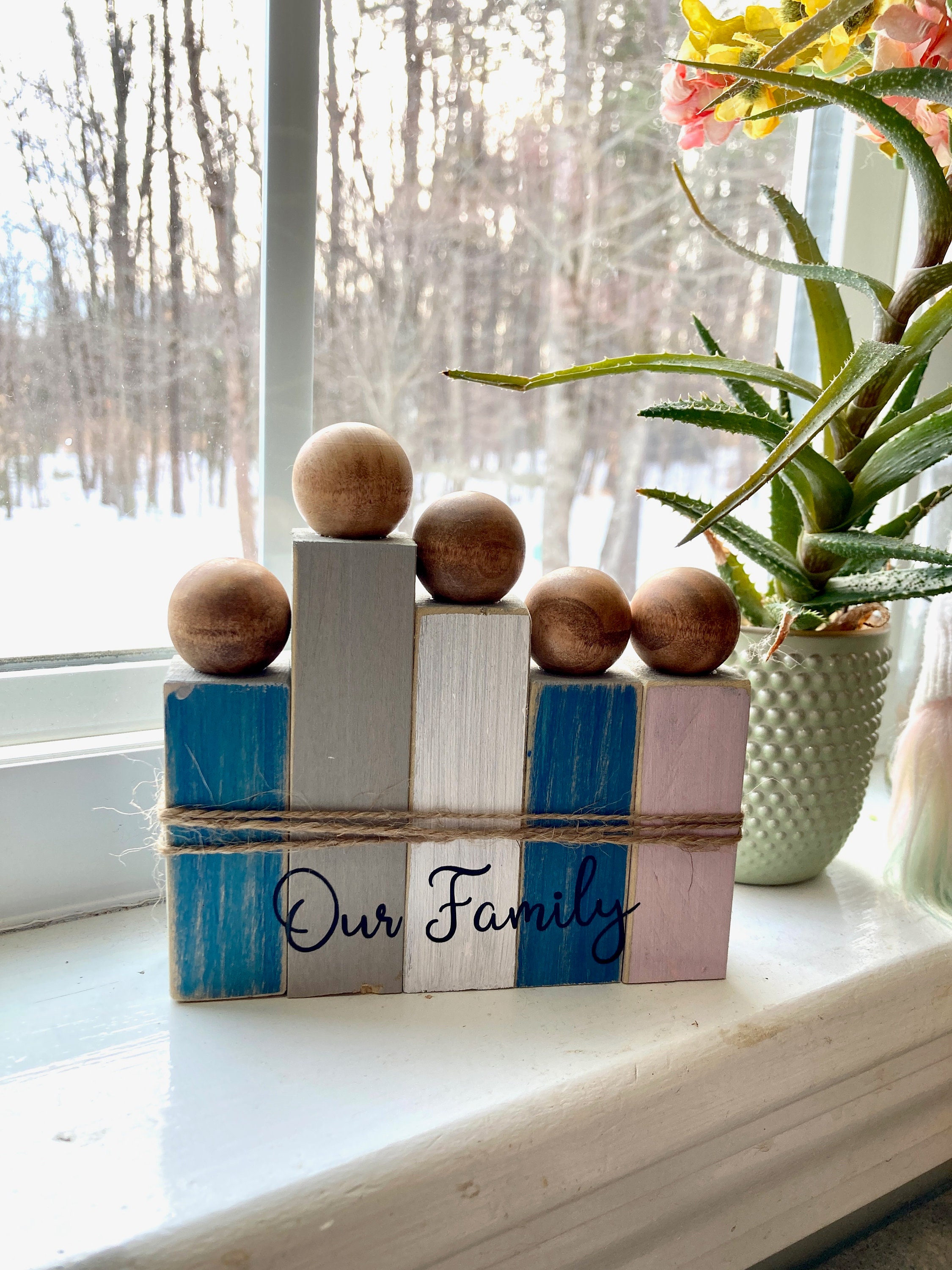 Custom Wood Family, Personalized Block Family, Wooden Family - Etsy