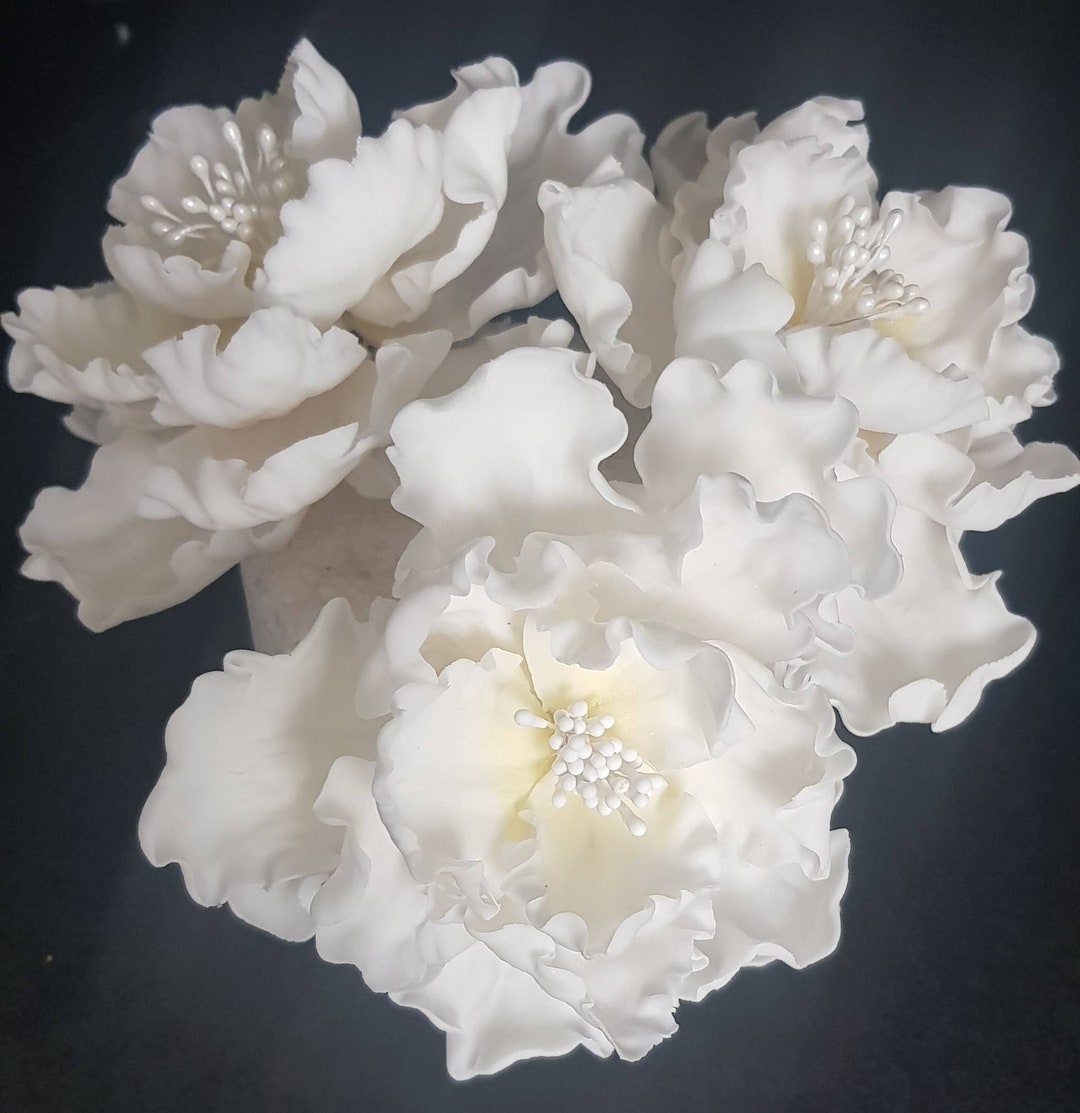 Triple Sugar Open Peony Cake Topper - Etsy UK