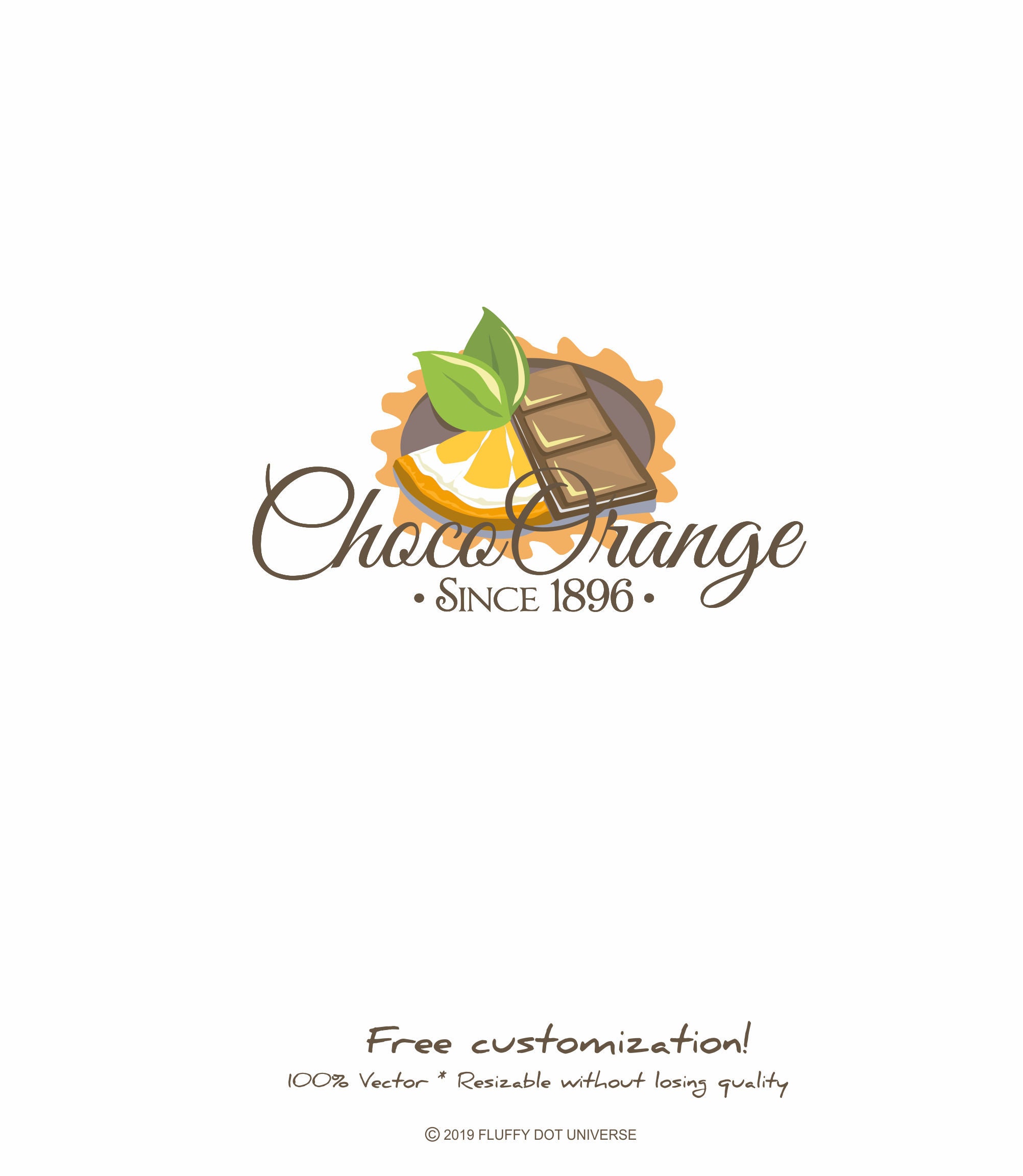 Choco Orange Logo, Chocolate Logo, Cocoa Logo, Sweet Logo, Orange Logo ...