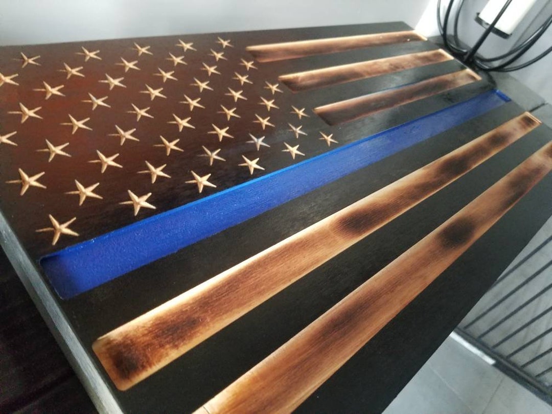 Carved Wooden American Flag Concealment Hidden Storage Cabinet Thin ...