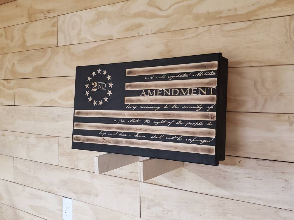 2nd Amendment Engraved Concealment Wooden Flag Home Decor | Etsy