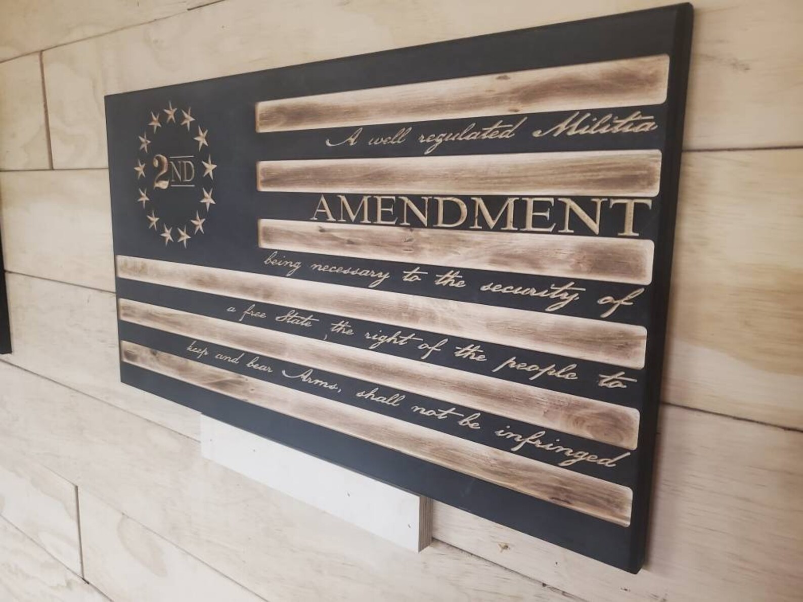 Wood Flag 2nd Amendment CNC 13x24 Fathers Day Gift - Etsy
