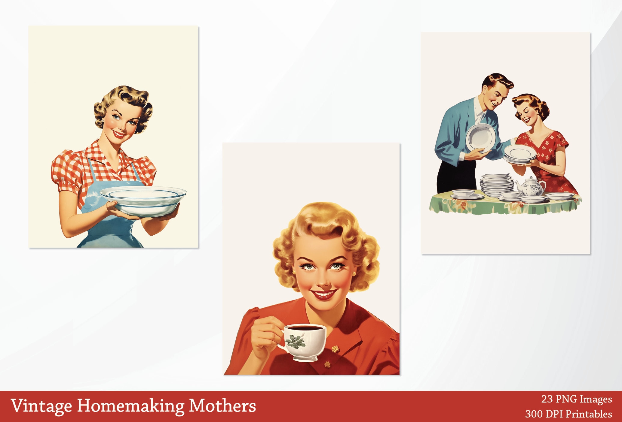 Vintage 1950s Mothers Homemakers Image Bundle, Printable Retro 1950s ...