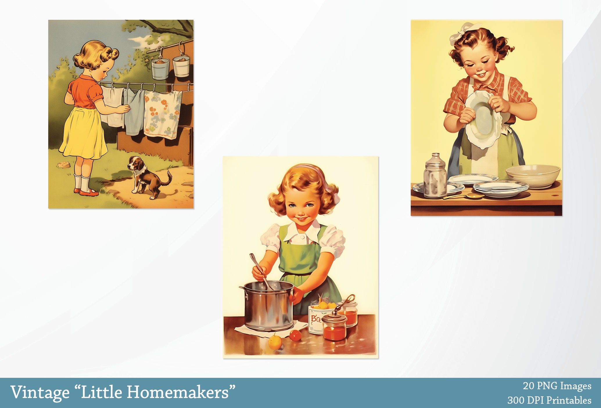 Vintage 1950s Little Homemakers Printable Images, Retro Housekeeping ...