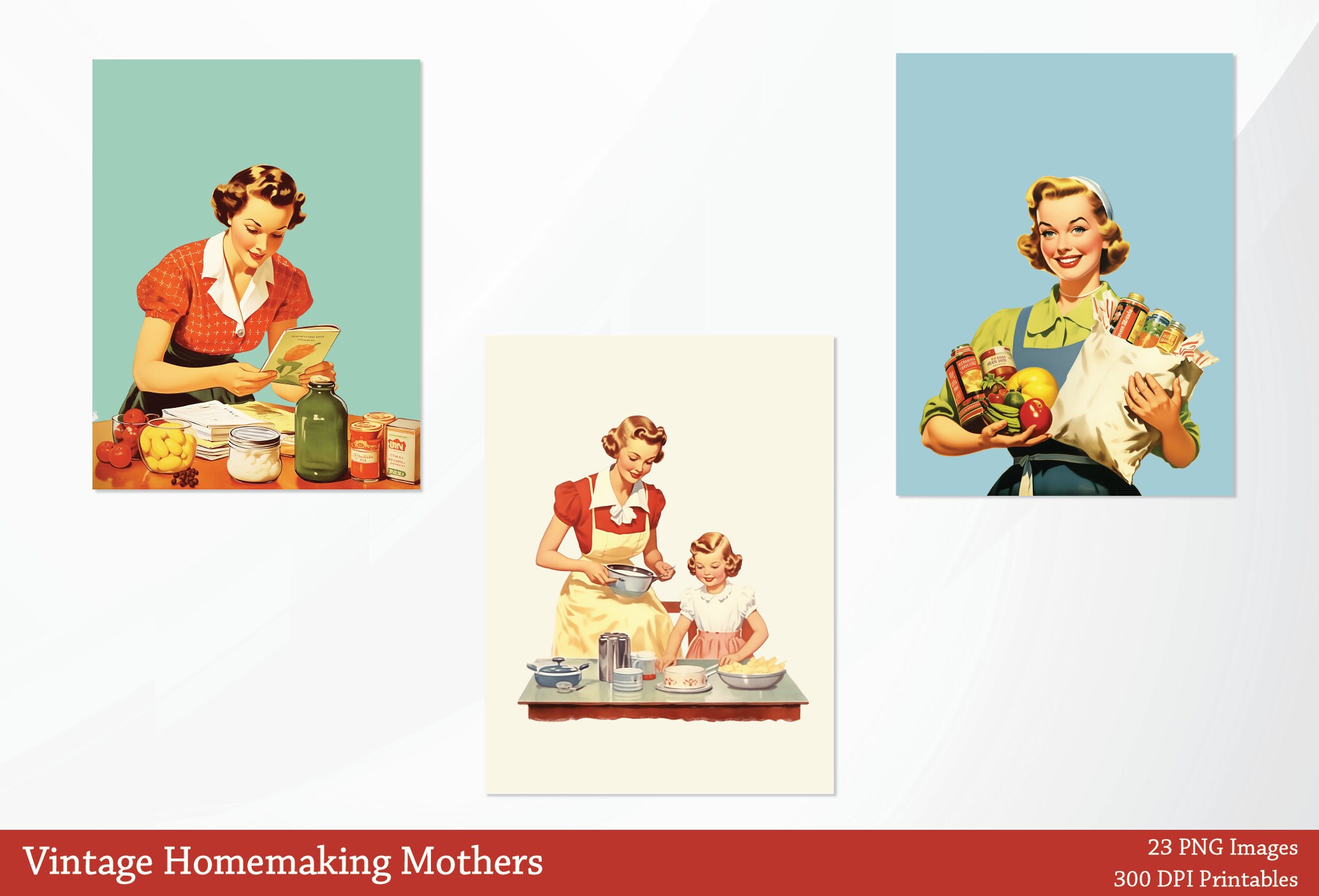 Vintage 1950s Mothers Homemakers Image Bundle, Printable Retro 1950s ...