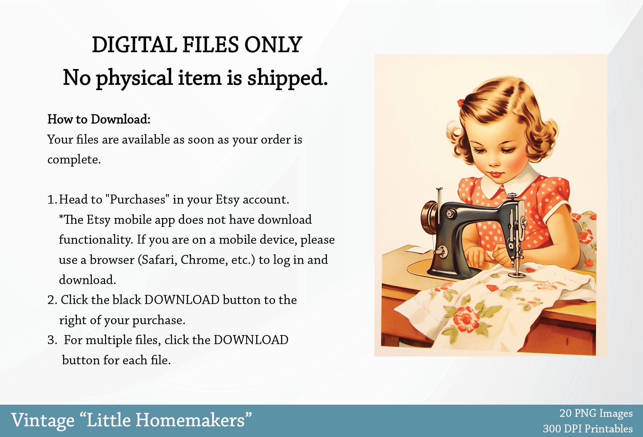 Vintage 1950s Little Homemakers Printable Images, Retro Housekeeping ...