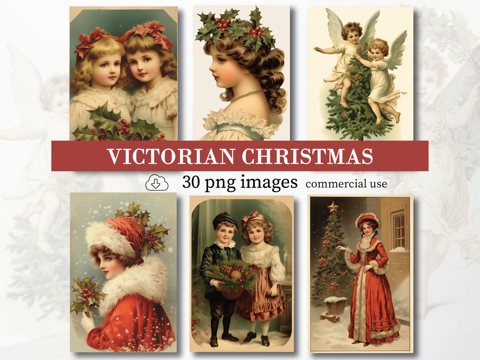 Vintage Victorian Christmas Images PNG, Ephemera Greeting Card Making ...