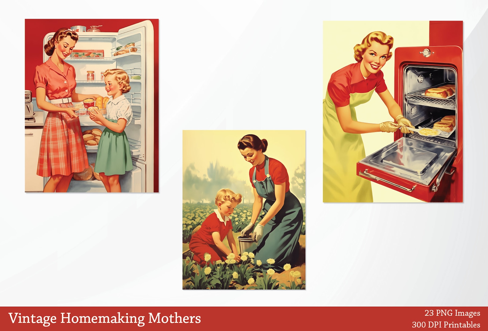 Vintage 1950s Mothers Homemakers Image Bundle, Printable Retro 1950s ...