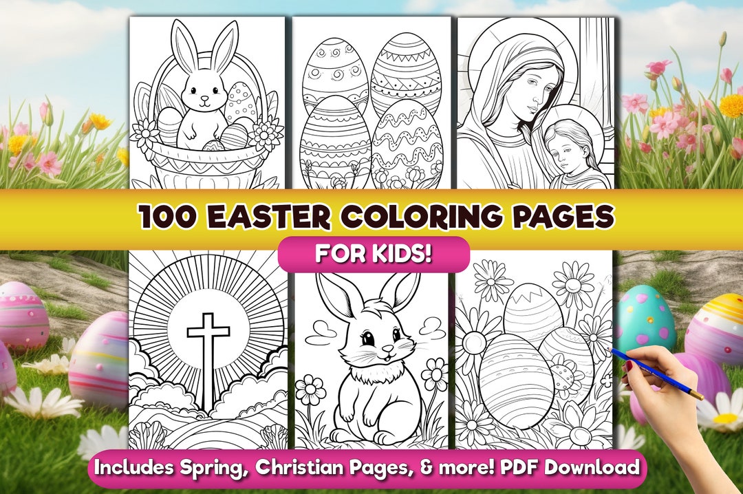 100 High-quality Easter Spring Coloring Pages + Christian Easter Bible ...