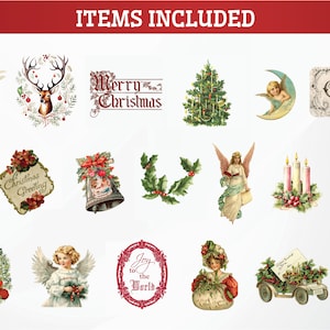 100 High-quality Vintage Christmas Clipart Bundle, Retro Xmas Images ...