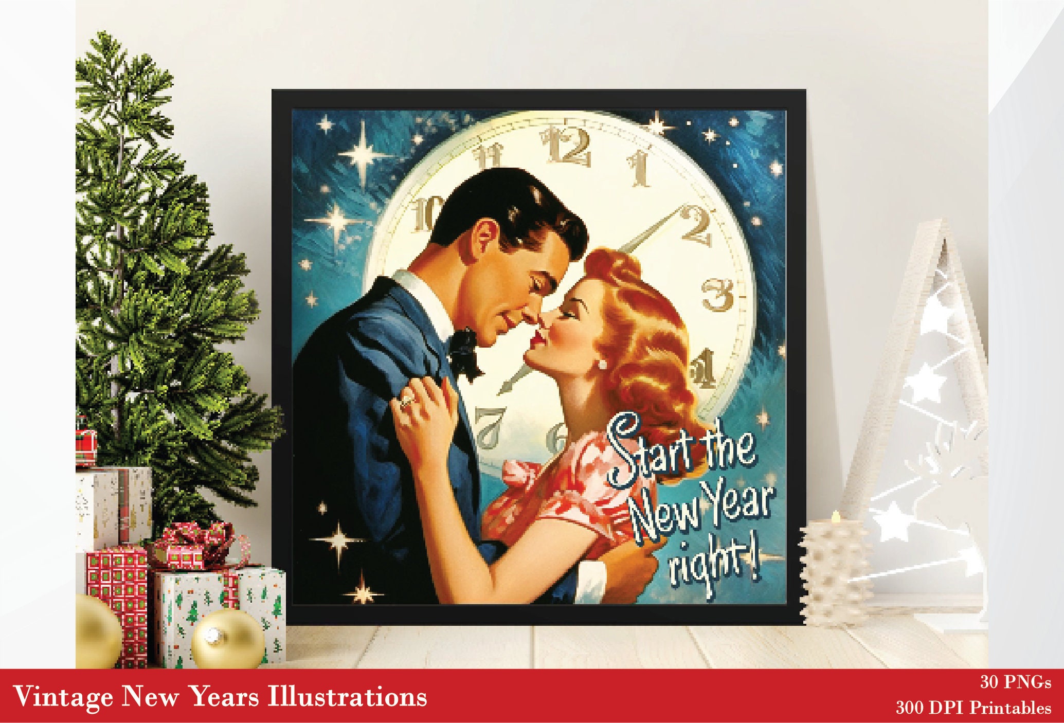Vintage 1950s Happy New Year Printable Images, Retro Happy New Year ...