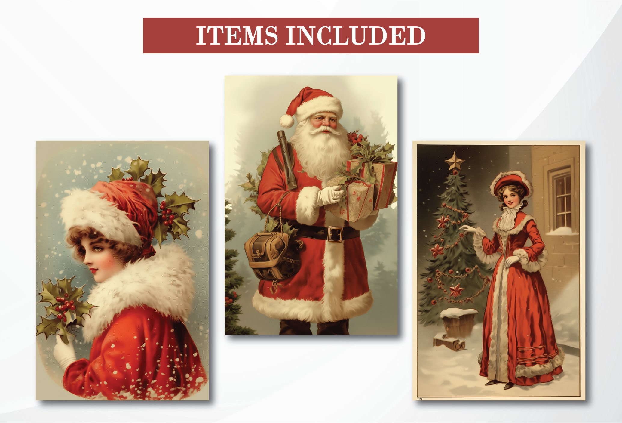 Vintage Victorian Christmas Images PNG, Ephemera Greeting Card Making ...